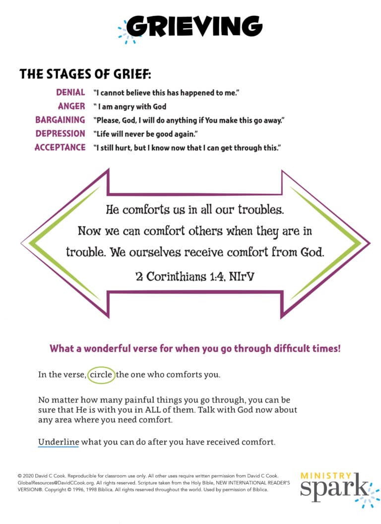 God Cares About My Grief and Loss (COVID-19 Lesson for Kids)